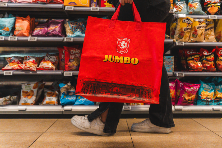 Unieke FC Twente boodschappentas bij Jumbo supermarkten